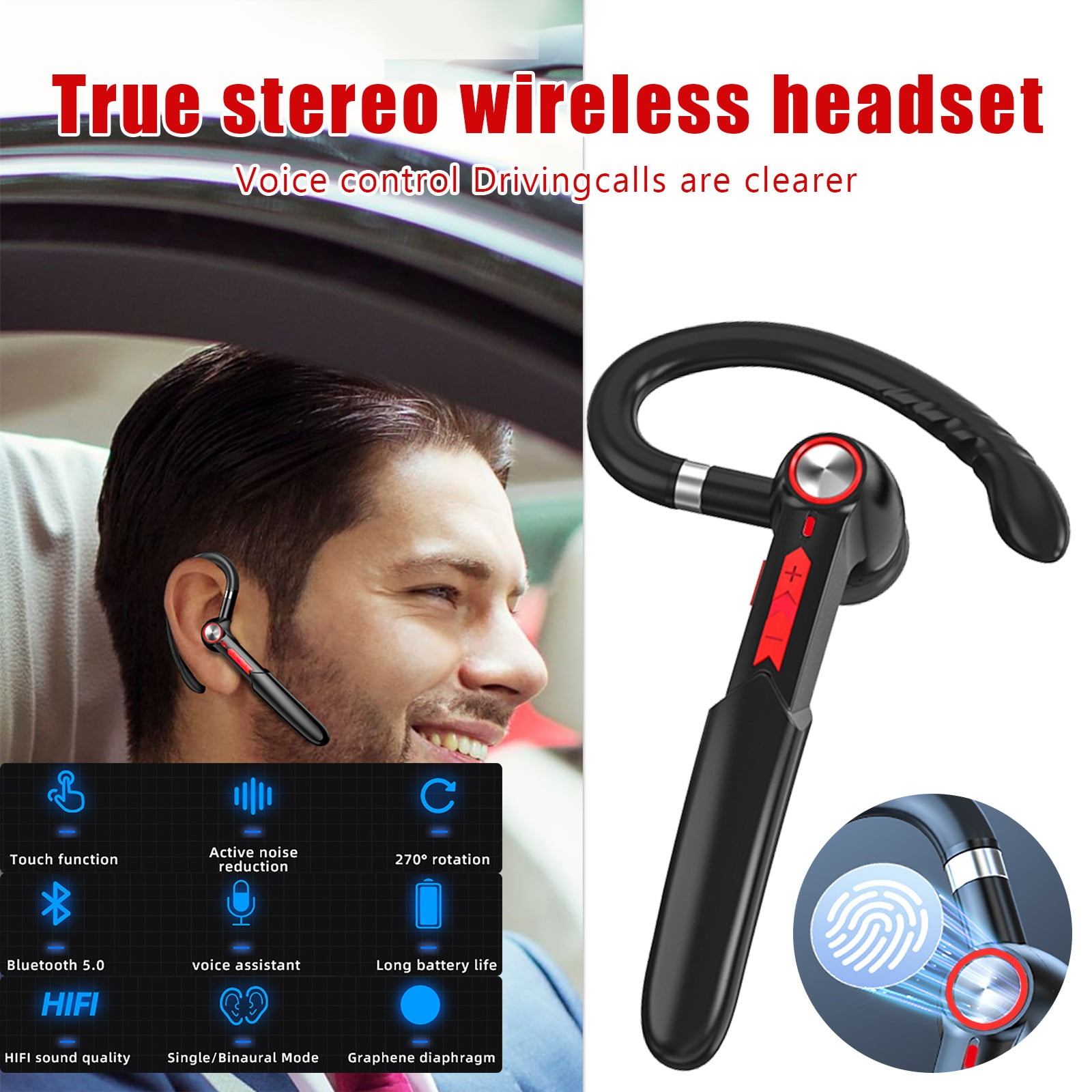 Bluetooth Headset for Phone Calls Mother'S Day Gifts Me100 Single Ear ...