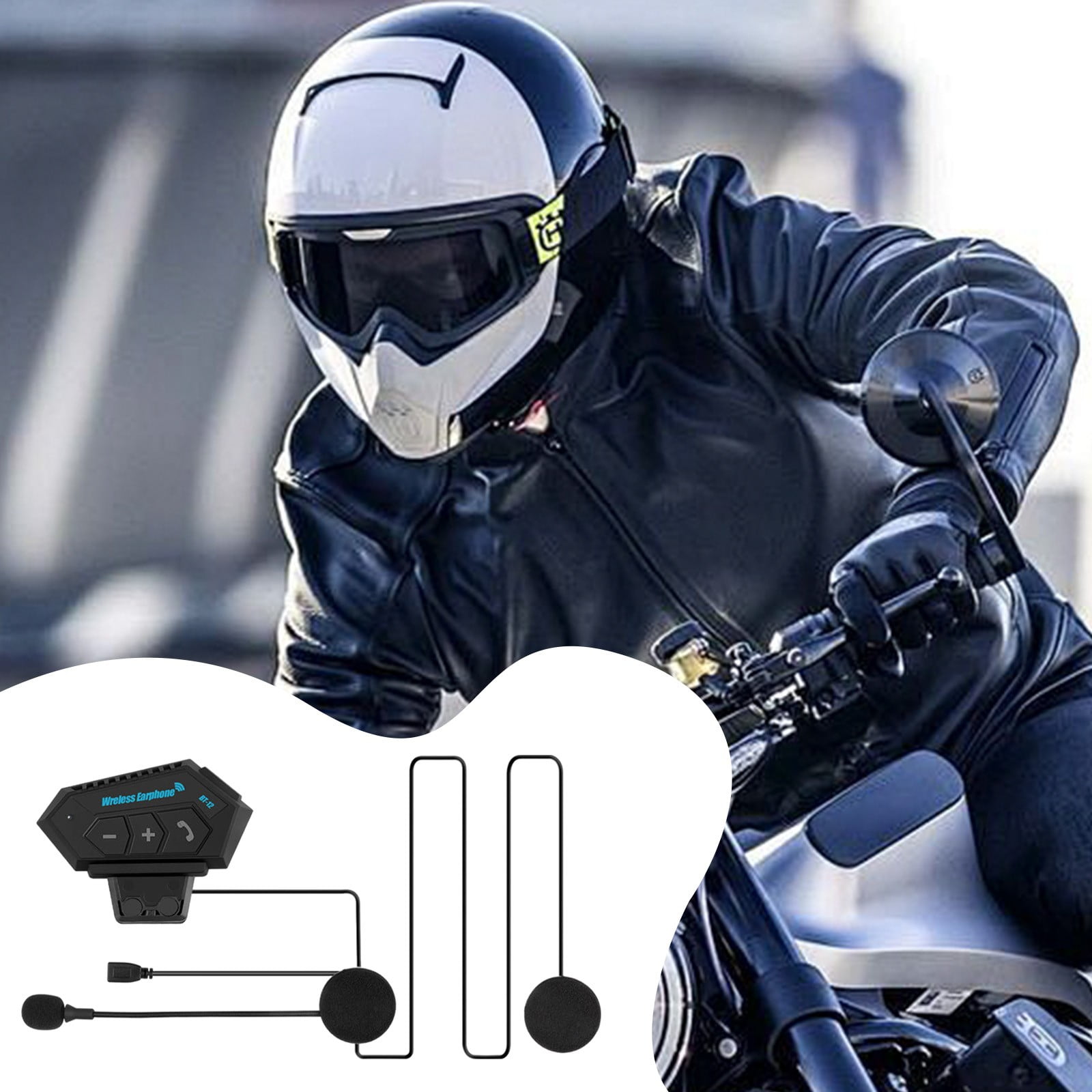 Bluetooth Helmet Headset, Wireless Communication Earpiece, Noise ...