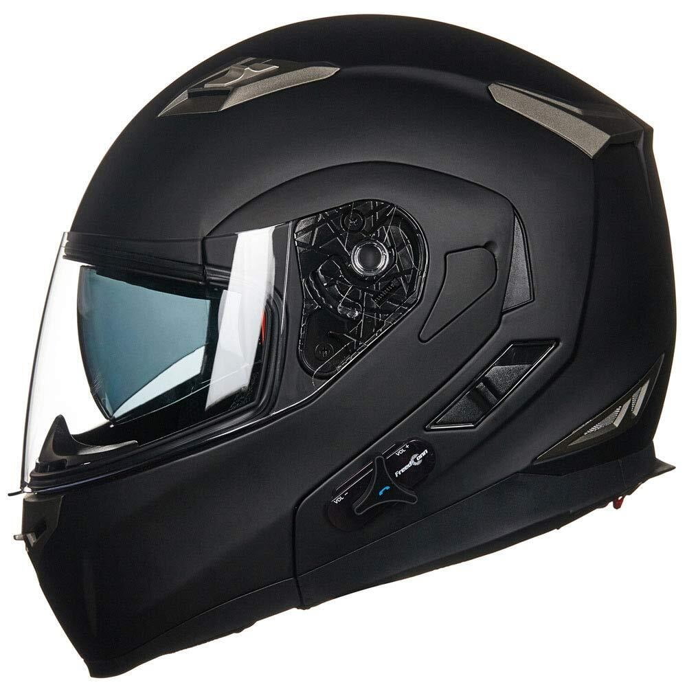 Bluetooth Integrated Modular Flip up Full Face Motorcycle Helmet Sun ...