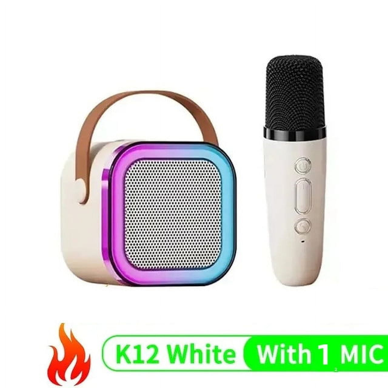 Bluetooth K12 Karaoke Machine Portable 5.3 PA Speaker System with 1-2 Wireless Microphones Home ...