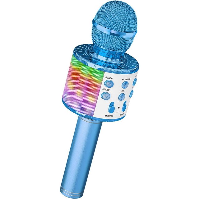 Bluetooth Karaoke Microphone - Wireless Mic with Speaker and Light for ...