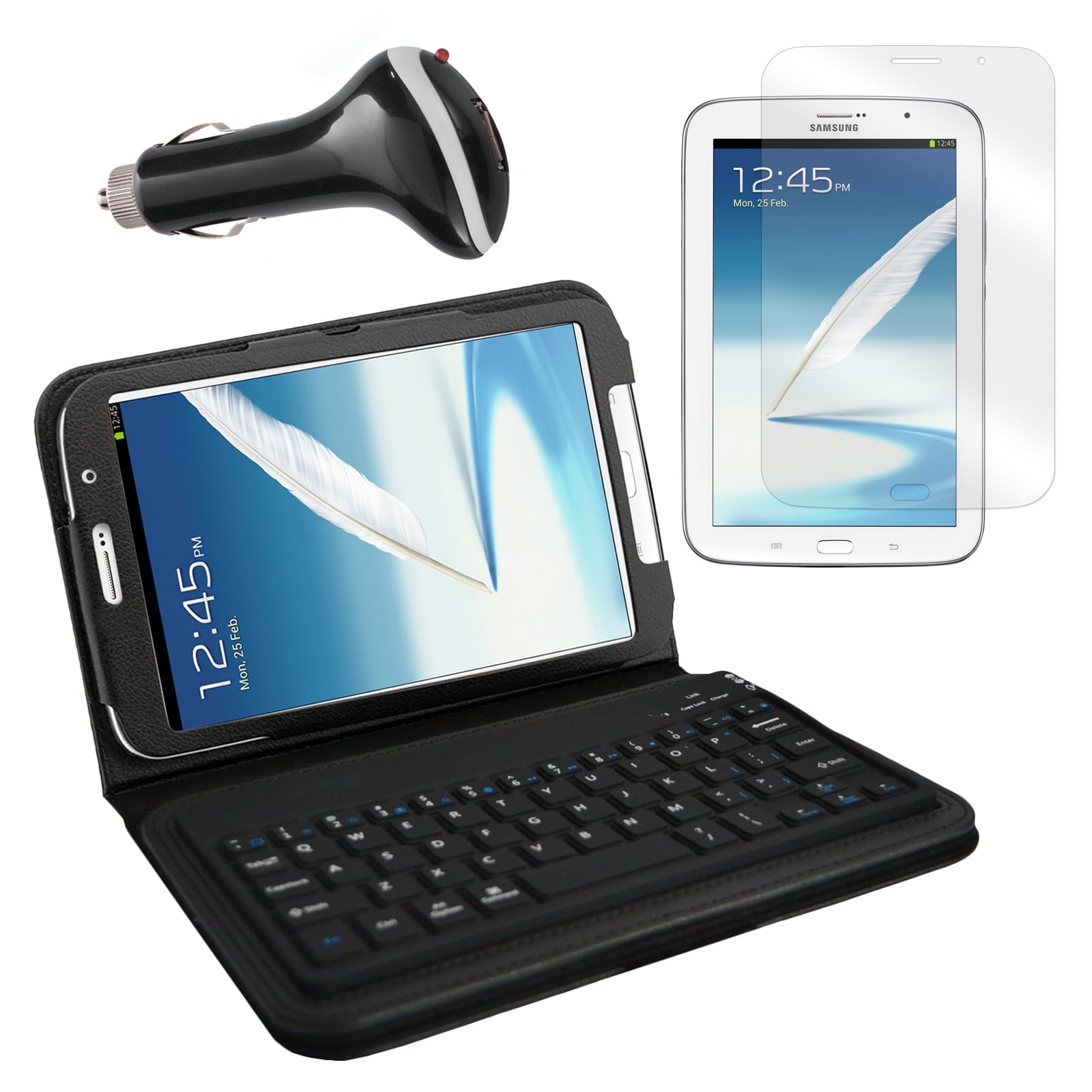 Bluetooth Keyboard Folio with Screen Protector and Car Charger for ...