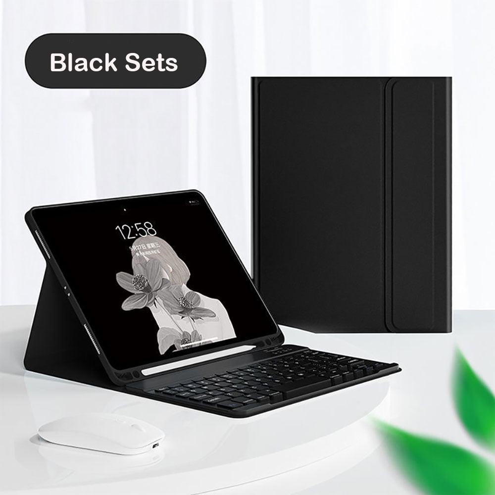Bluetooth Keyboard + Leather Case + Wireless Mouse Set for iPad 10.2 7 ...