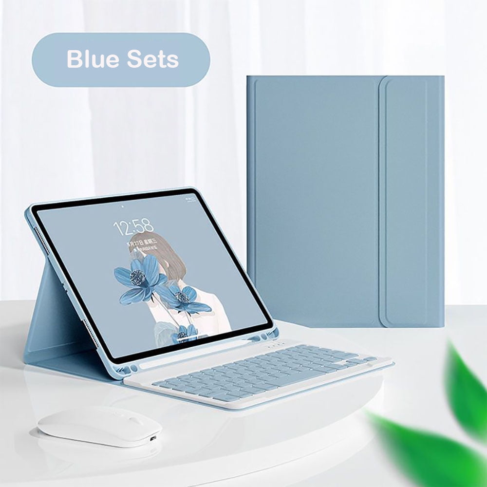 Bluetooth Keyboard + Leather Case + Wireless Mouse Set for iPad 10.2 7 ...