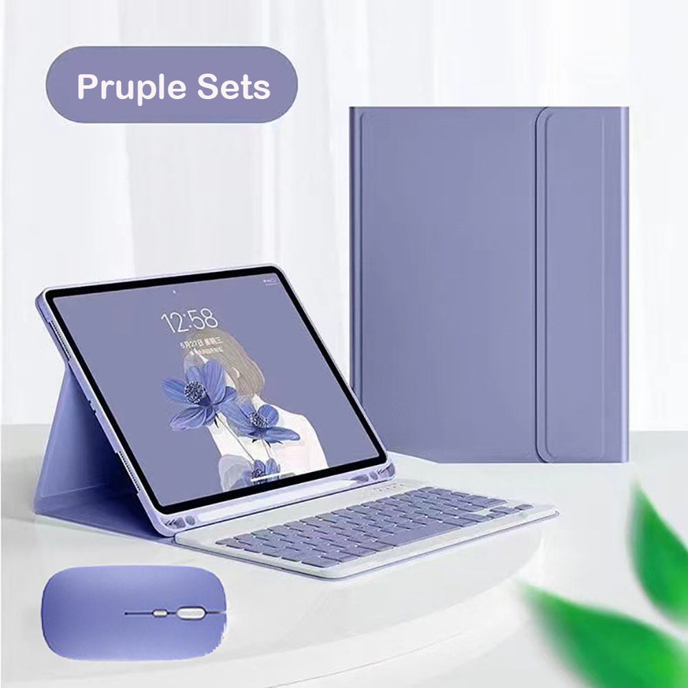 Bluetooth Keyboard + Leather Case + Wireless Mouse Set for iPad 10.2 7 ...