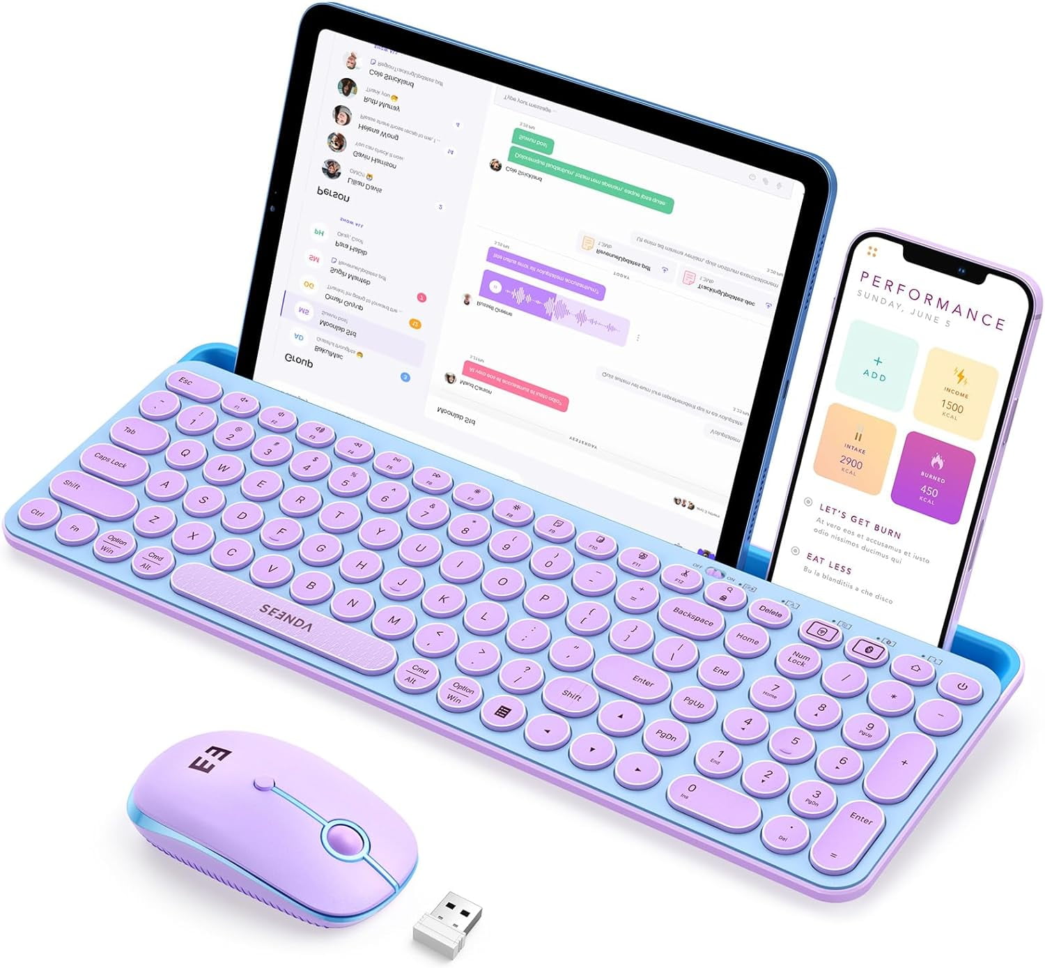 Bluetooth Keyboard and Mouse for iPad, CTU-301 Wireless Multi-Device ...