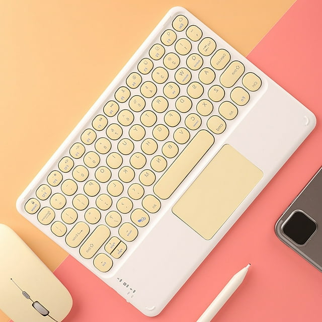 Bluetooth Keyboard Round Cap Keyboard Portable BT Wireless Keyboard ...