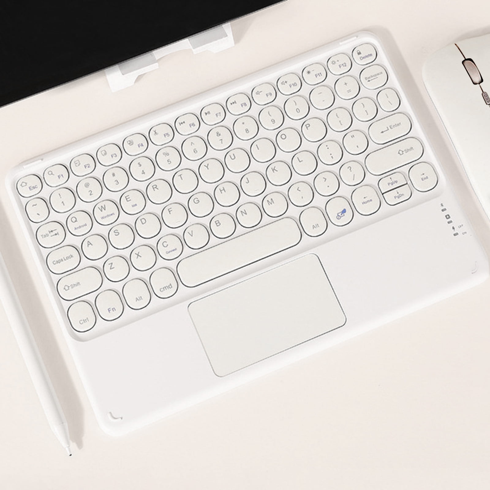 Bluetooth Keyboard Round Cap Keyboard Portable BT Wireless Keyboard ...