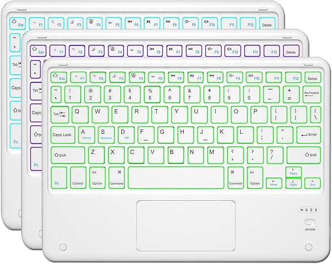 Bluetooth Keyboard, Slim 7 Colors Backlit Wireless Bluetooth Keyboard ...