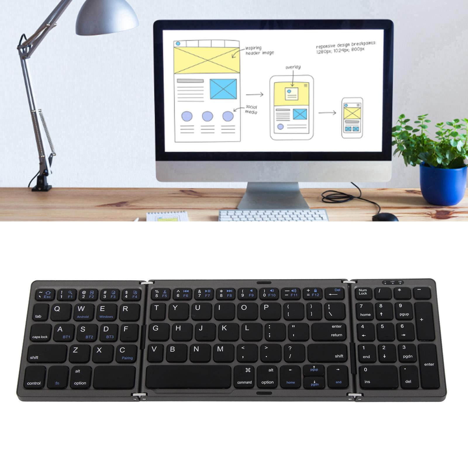 Bluetooth Keyboard Triple Fold Multiple Device Connection Wireless ...