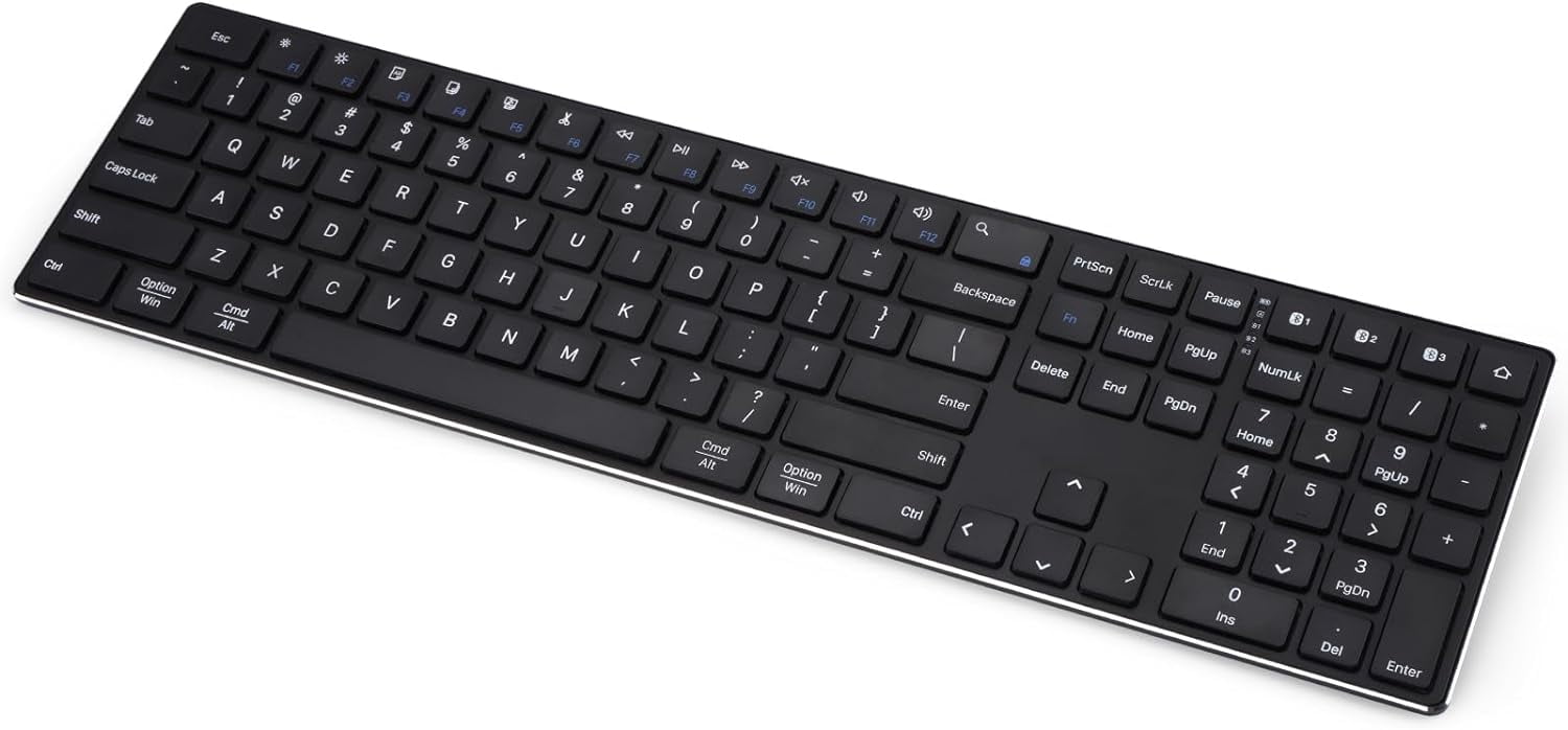 Bluetooth Keyboard for Mac, Wired Keyboard with Numeric Keypad, Multi ...