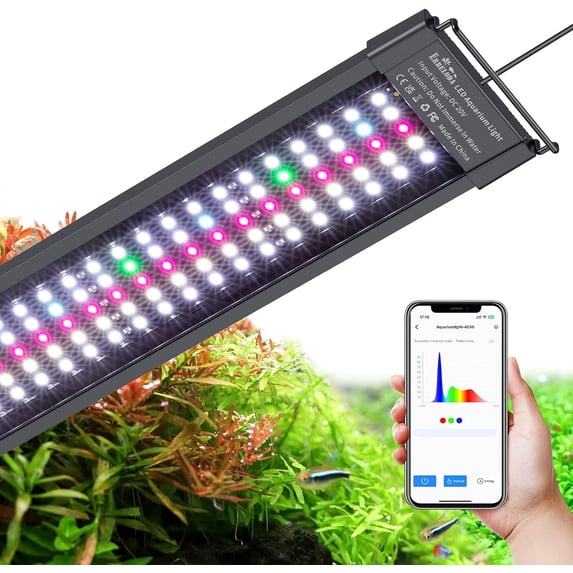 Bluetooth LED Aquarium Light with APP Control, 3 Modes for 24-30 Inch ...