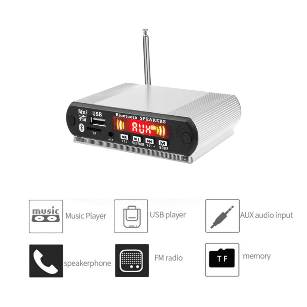 Bluetooth MP3 Player Decoder Board FM Radio, USB, TF, Wireless Audio ...