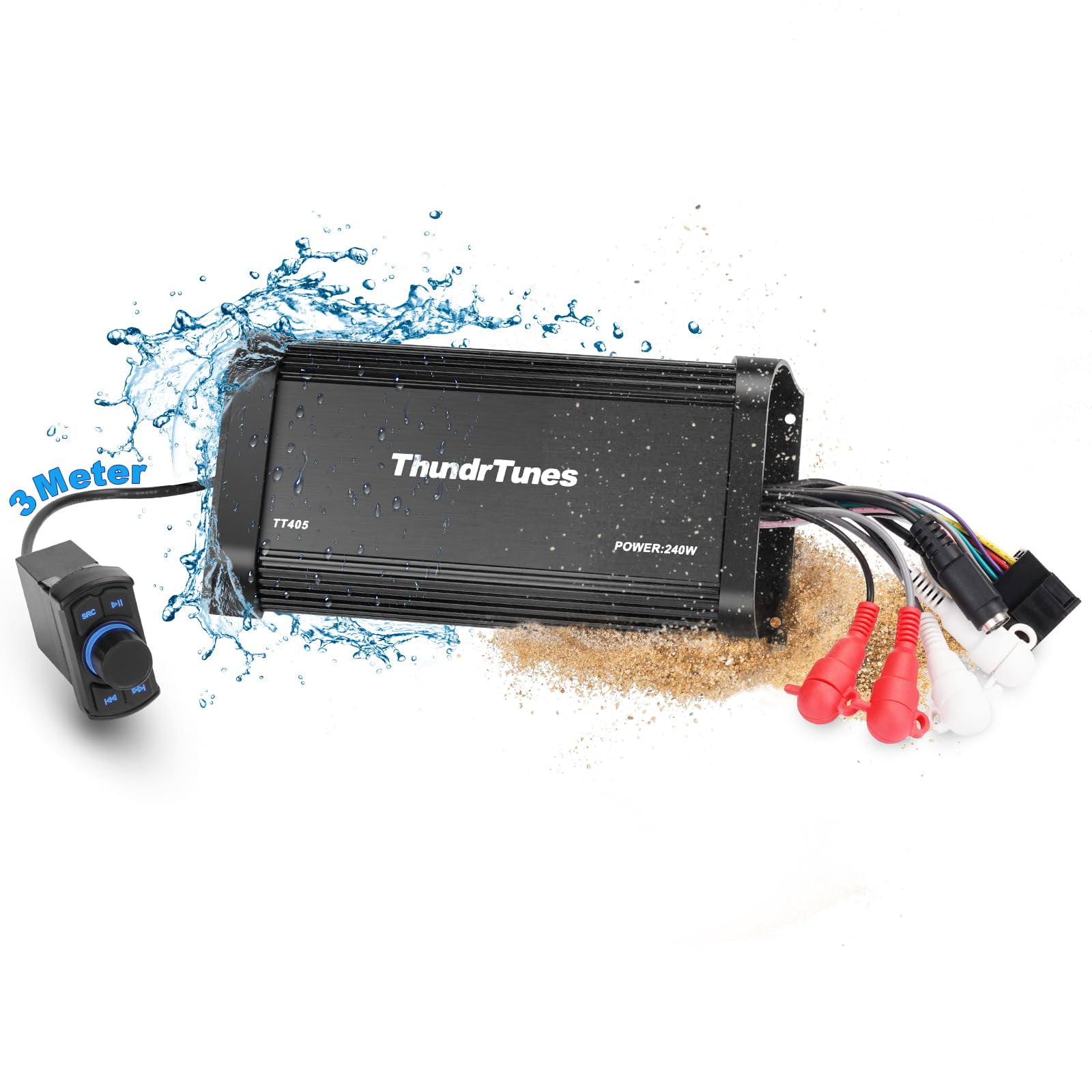 Bluetooth Marine Amplifier 60W x 4 Channel - Class D Full Range ...