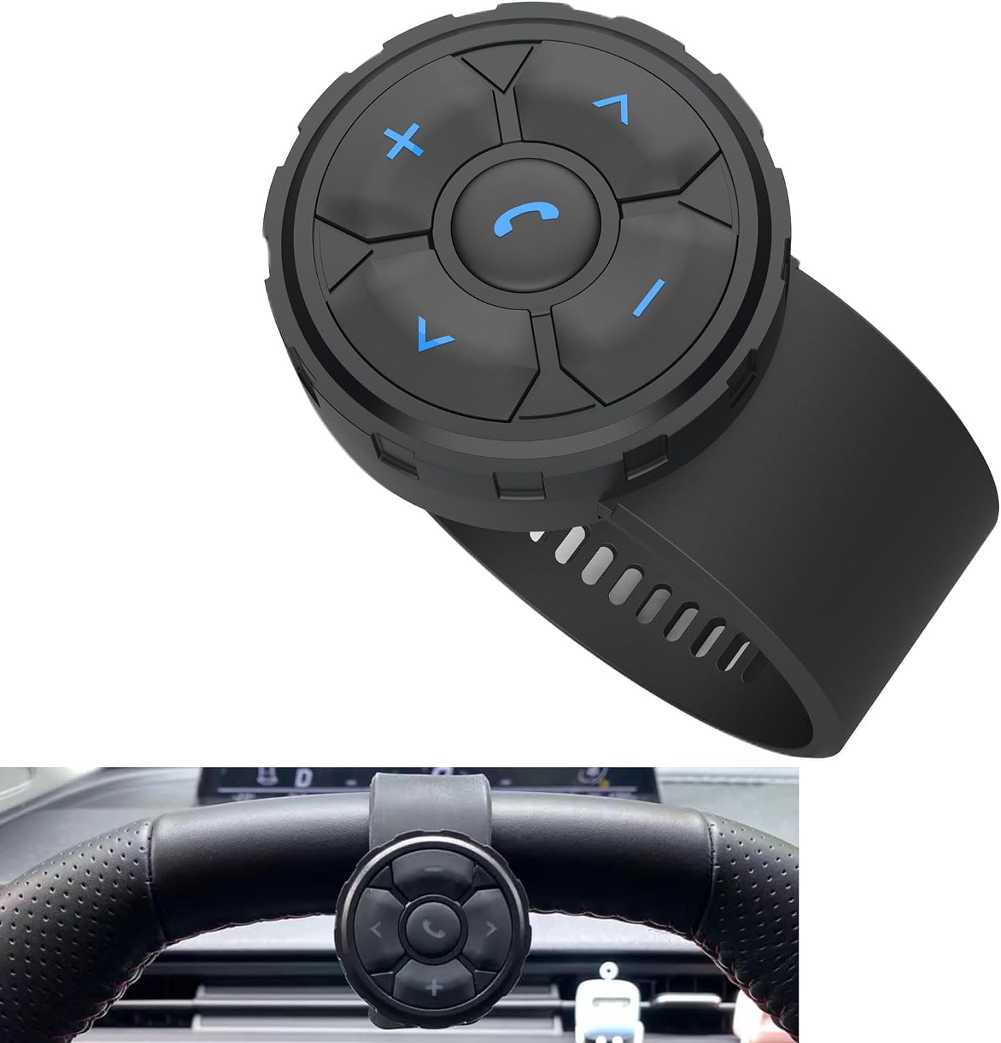 Bluetooth Media Button Remote Control IPX6 Waterproof Strap Type Wireless Controller for Car ...