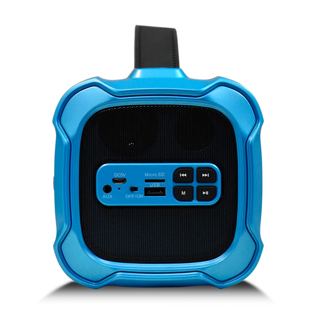 Bluetooth Media Speaker SD Card and Built-in Radio-Blue - SPBT1076BL ...