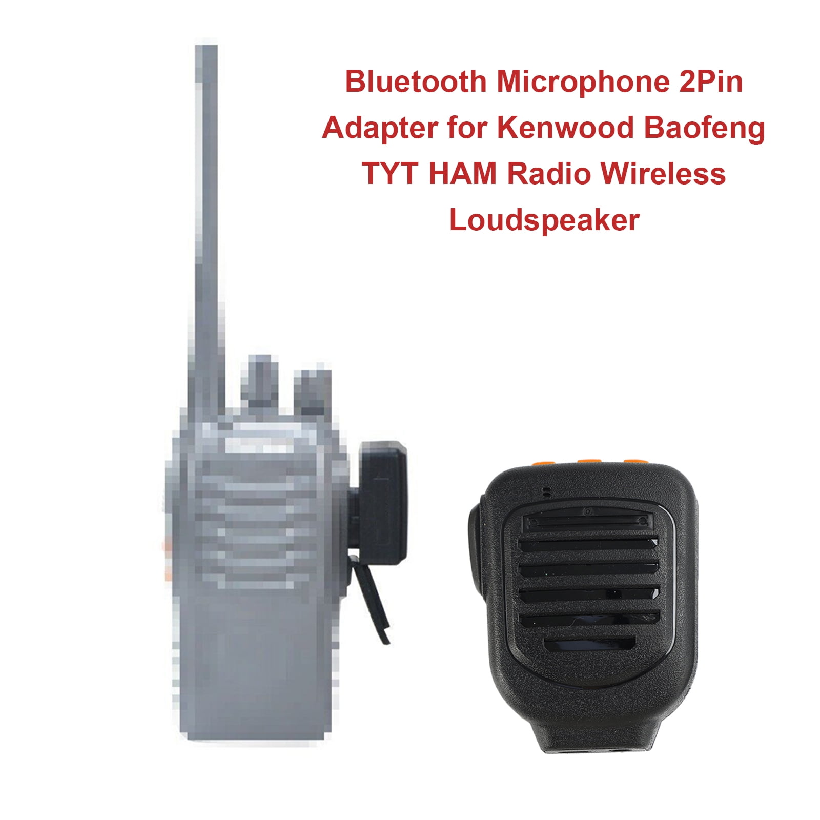 Bluetooth Microphone 2Pin Adapter for Kenwood Baofeng TYT HAM Radio ...