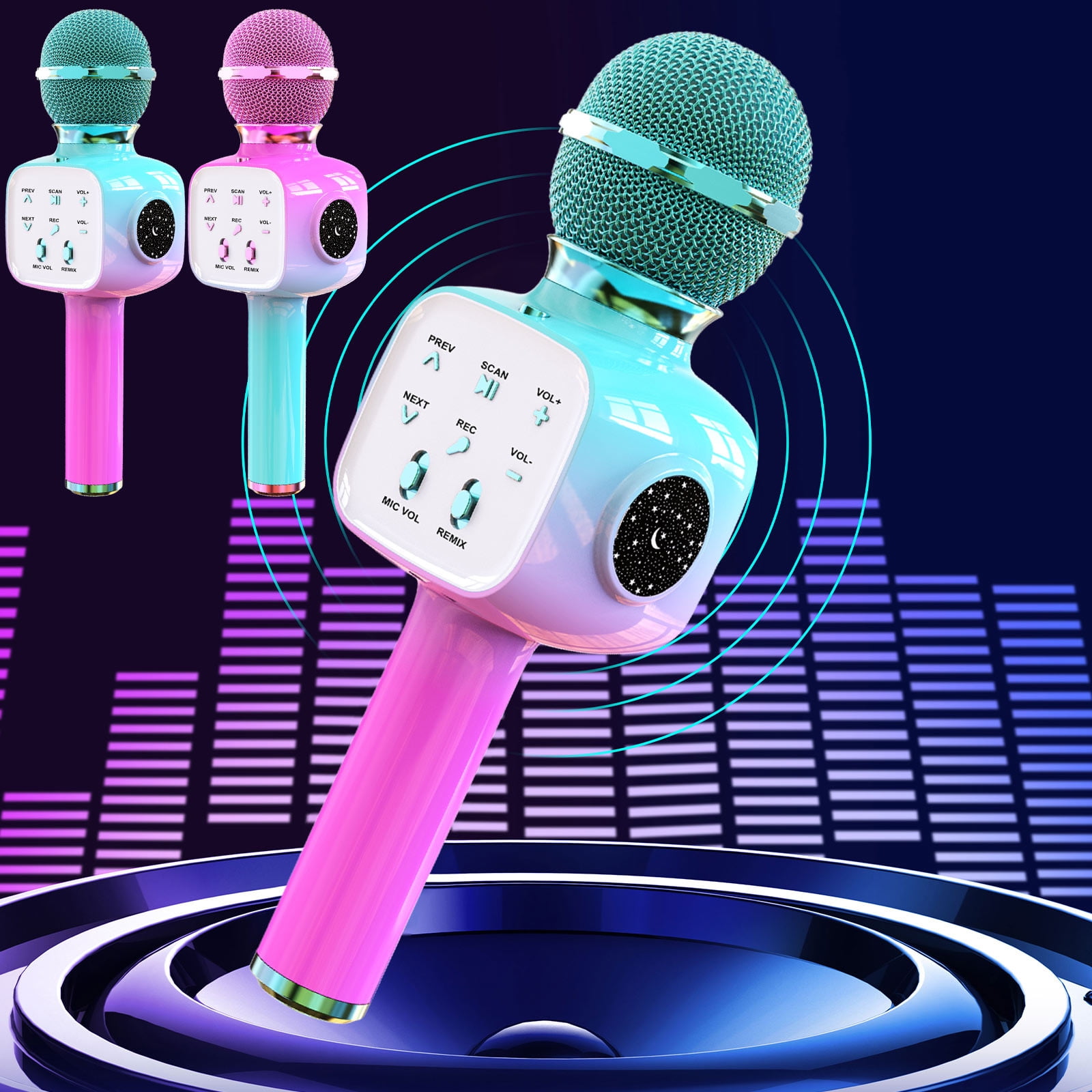 Bluetooth Microphone Portable Home Projection Starlight Singing One ...