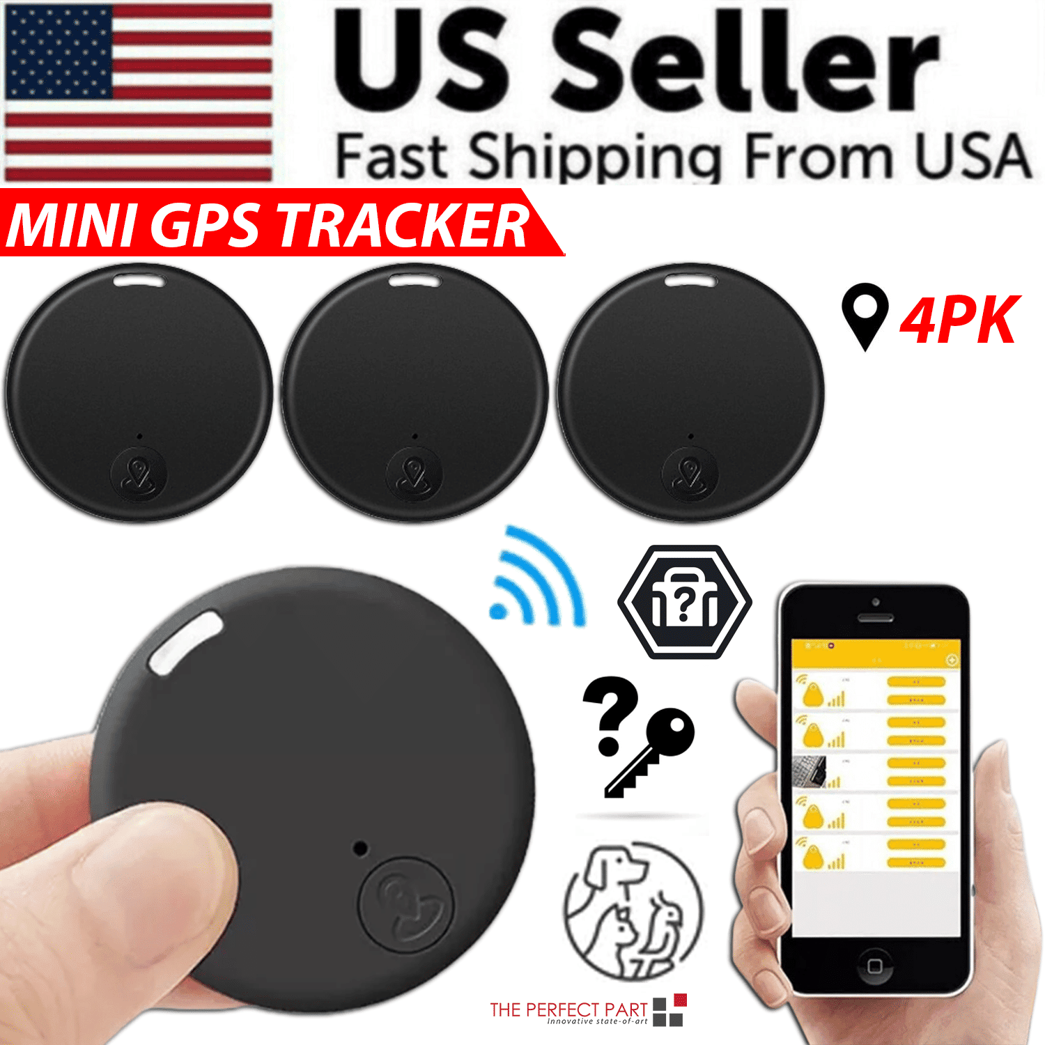 Bluetooth Mini GPS Tracking Air Key Tag Child Pet Finder Tracker Location Device - Walmart.com
