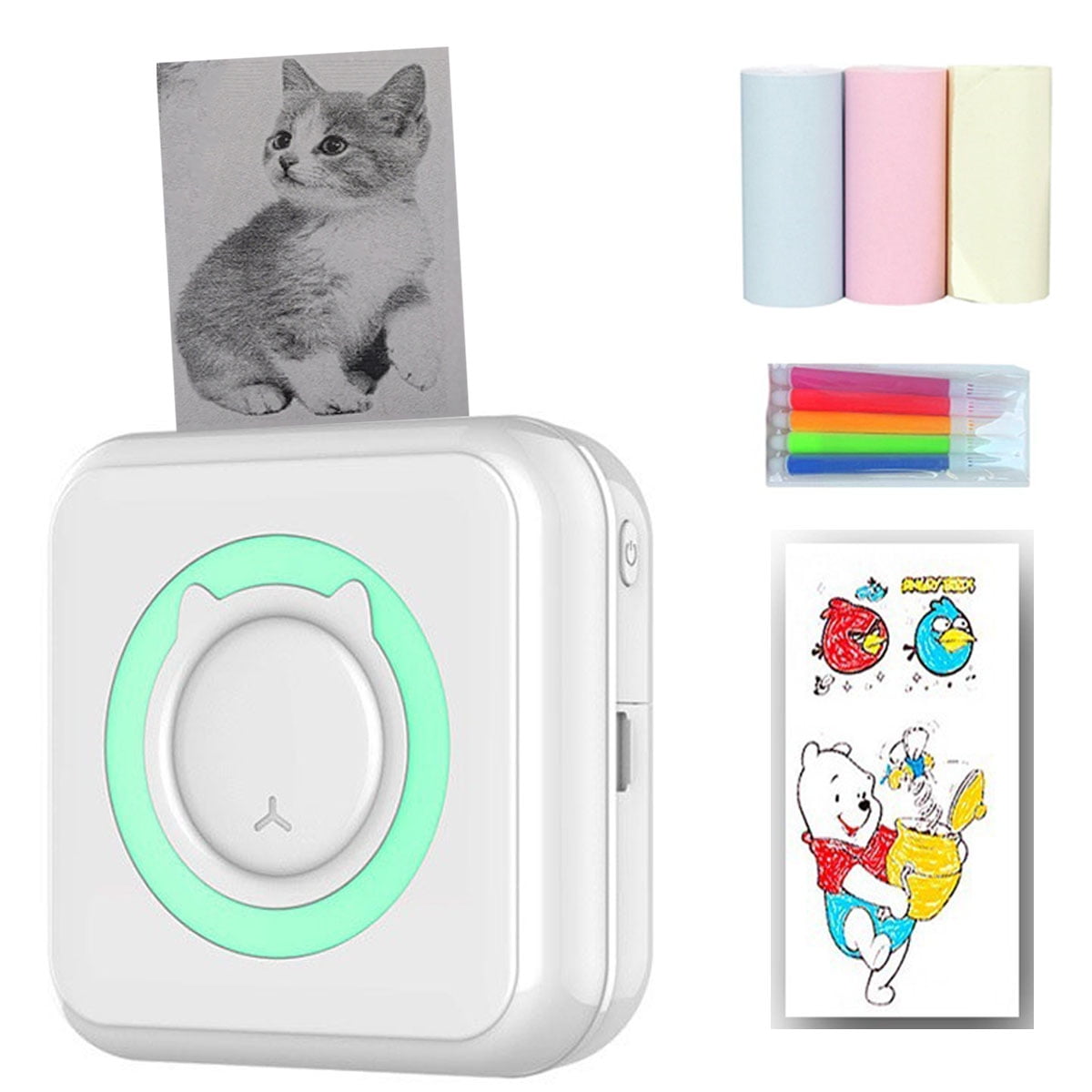 Slabao Bluetooth Mini Printer, Portable Sticker Maker for Notes, Photos ...