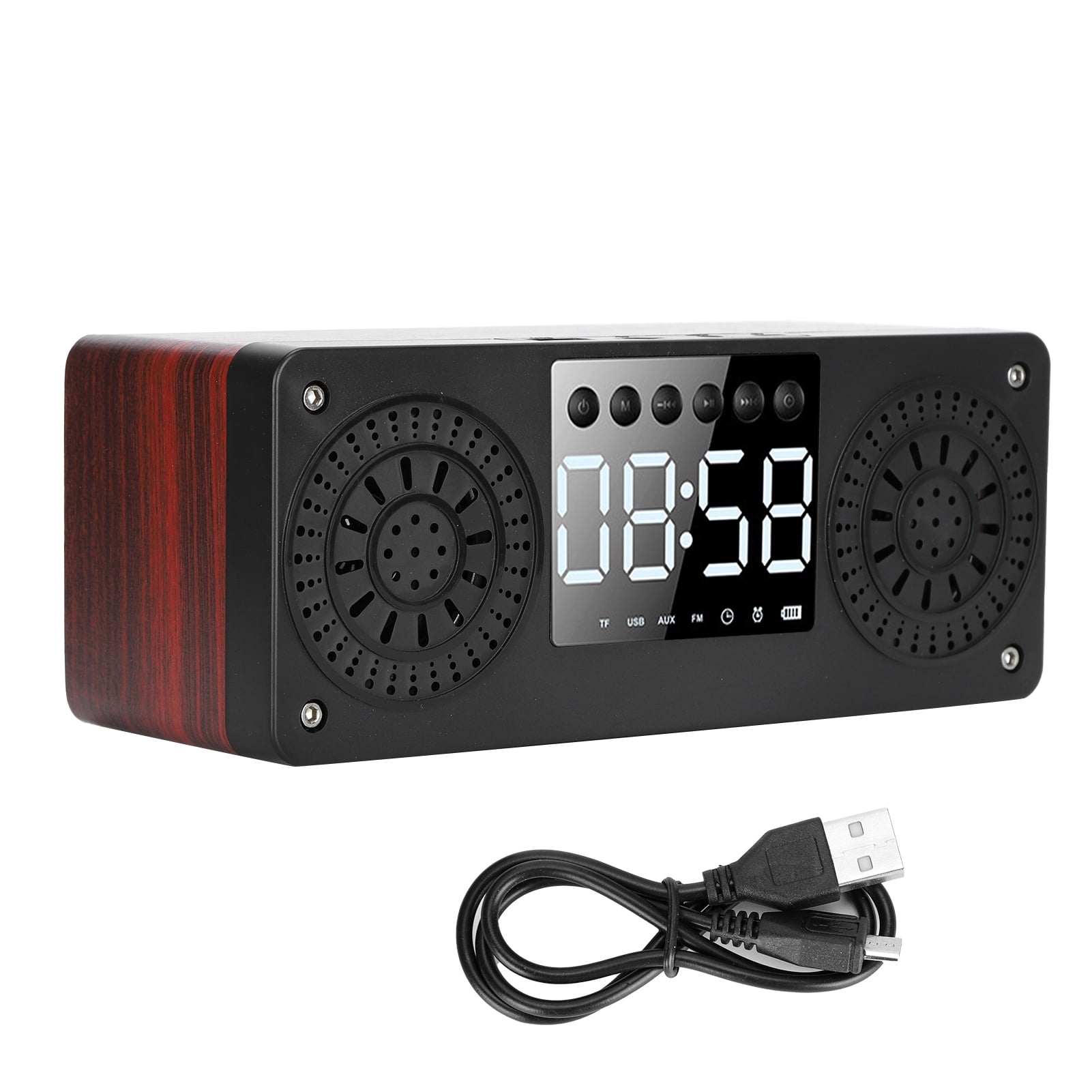 Bluetooth Mini Wireless Alarm Clock Outdoor Portable Plugin Card Bass ...