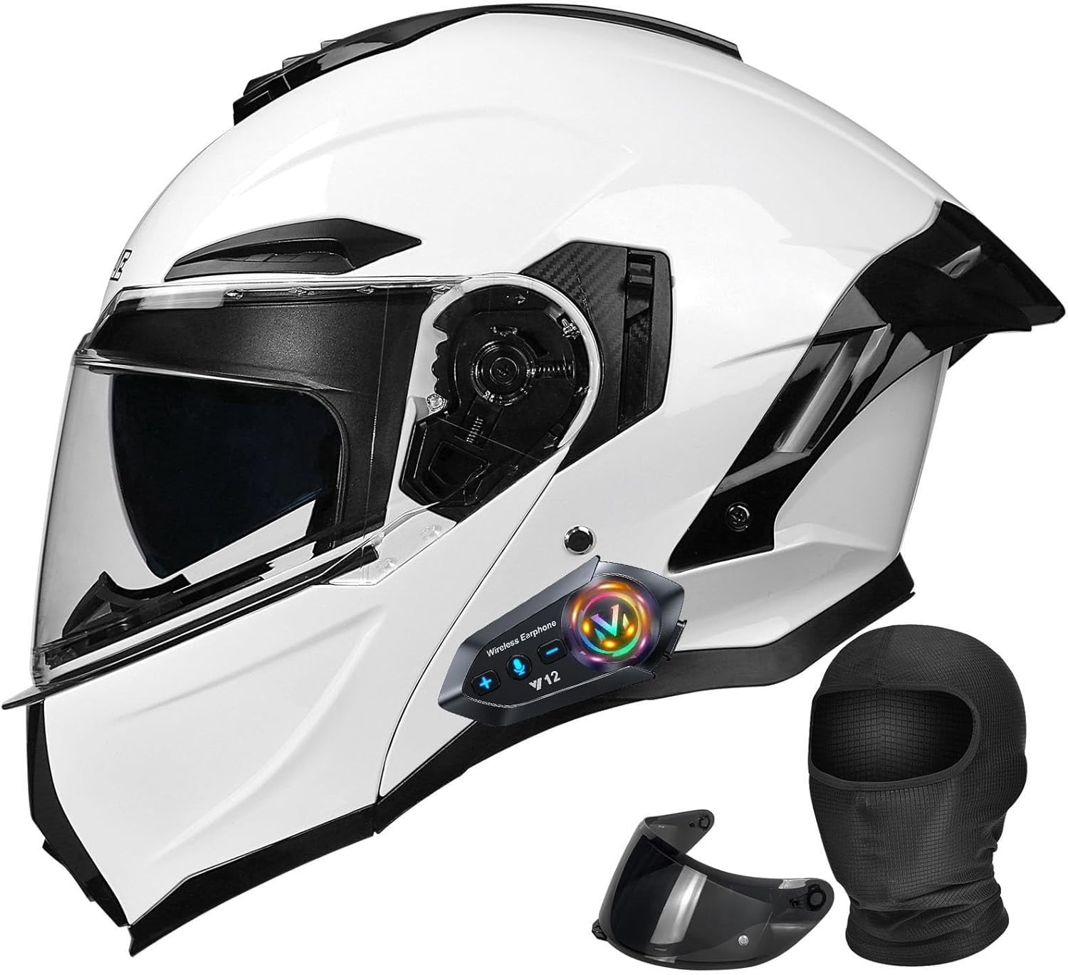 Bluetooth Modular Motorcycle Generic DOT Approved, Full Face Flip-Up ...