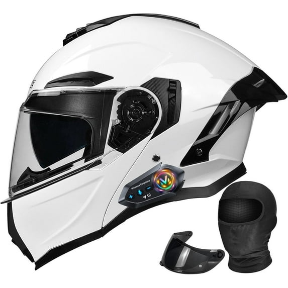 Bluetooth Modular Motorcycle Generic DOT Approved, Full Face Flip-Up ...