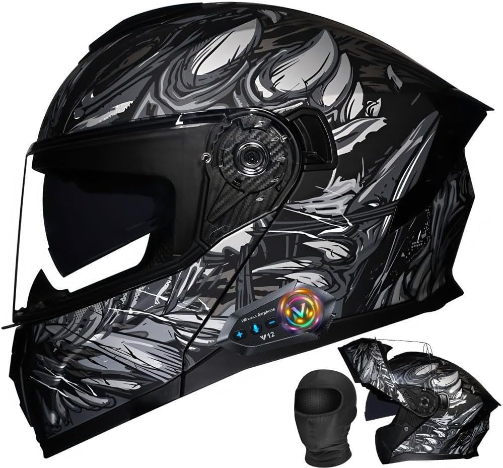 Bluetooth Modular Motorcycle Generic DOT Approved - Quick Flip-Up ...