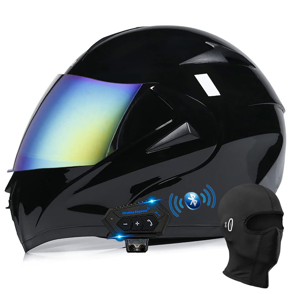 Bluetooth Modular Motorcycle Helmet, DOT Approved Flip Up Full Face ...