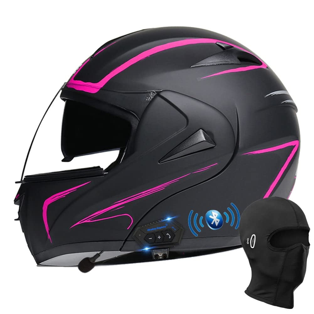 Bluetooth Modular Motorcycle Helmet, DOT Approved Flip Up Full Face ...