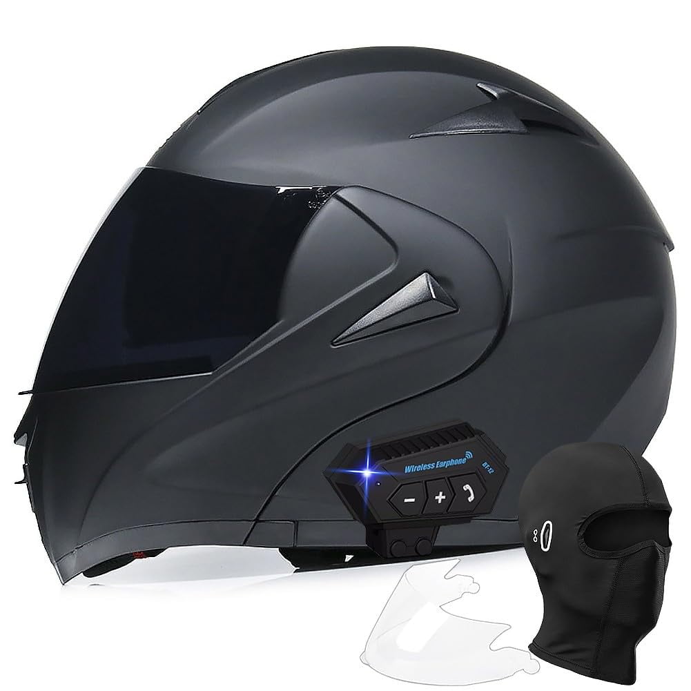 Bluetooth Modular Motorcycle Helmet, DOT Approved Flip Up Full Face ...
