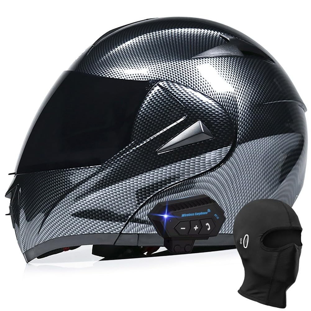 Bluetooth Modular Motorcycle Helmet, DOT Approved Flip Up Full Face ...