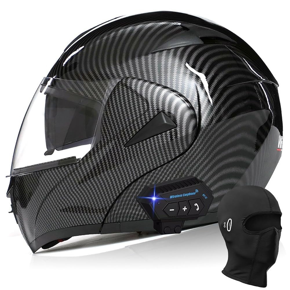 Bluetooth Modular Motorcycle Helmet, DOT Approved Flip Up Full Face ...
