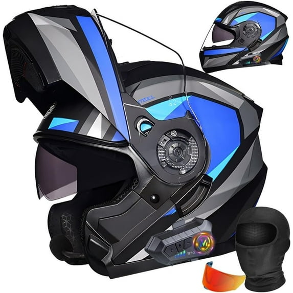 Bluetooth Modular Motorcycle Helmet DOT Approved for Adults with Dual ...