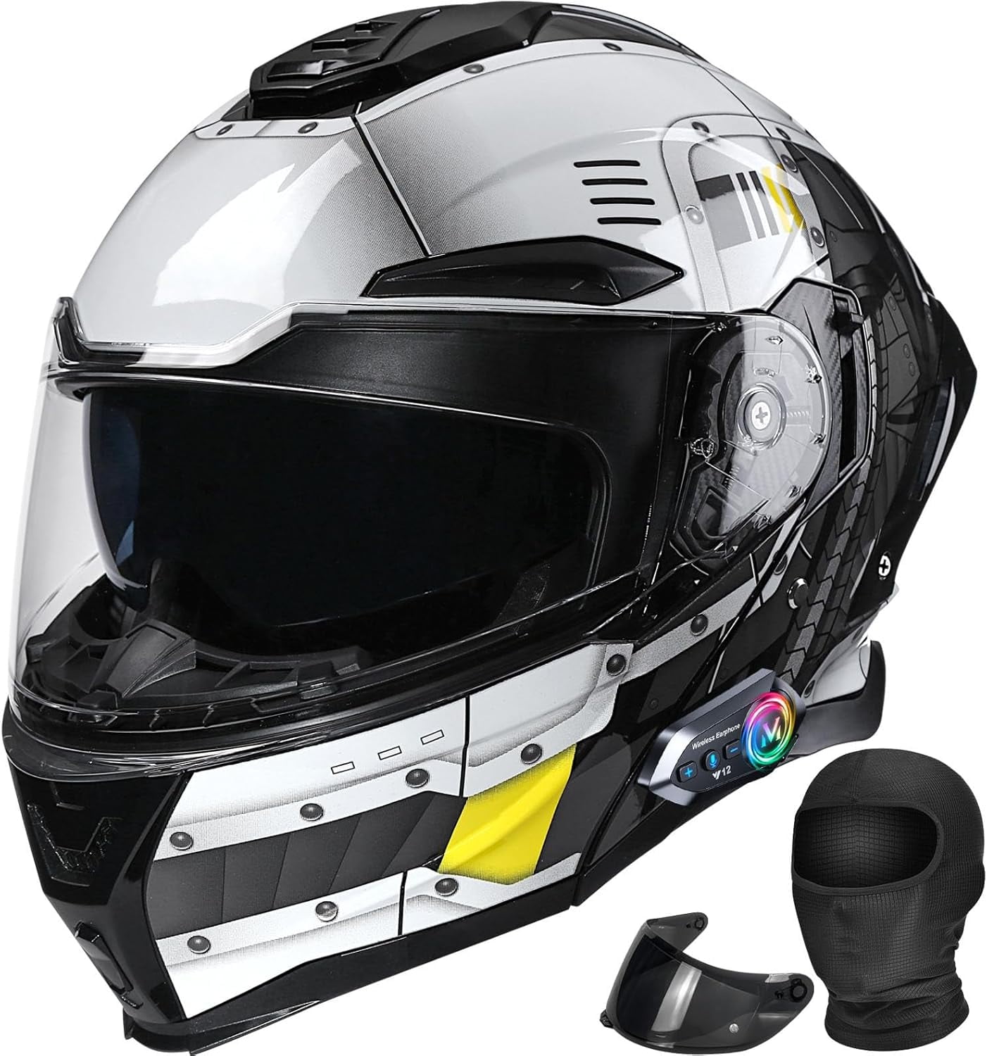 Bluetooth Modular Motorcycle Helmet with Dual Visor, ECE 22.06 ...