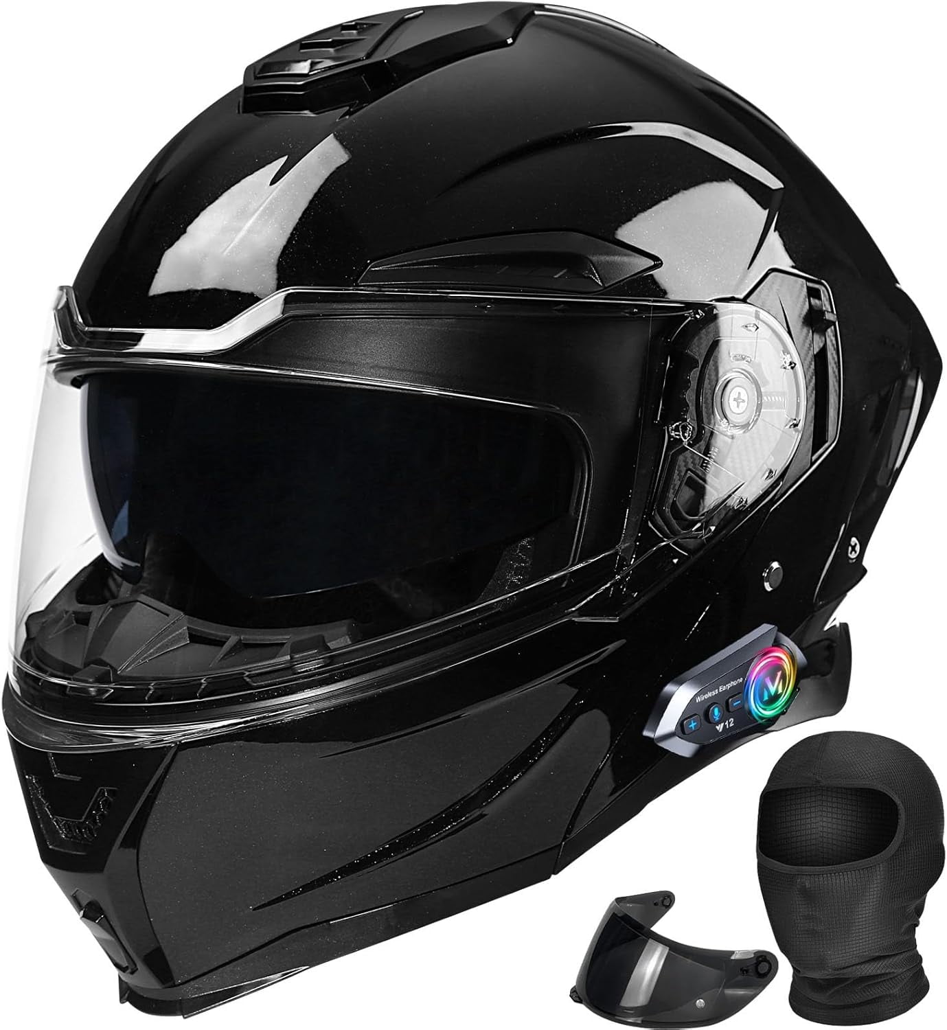 Bluetooth Modular Motorcycle Helmet with Dual Visor, ECE 22.06 ...