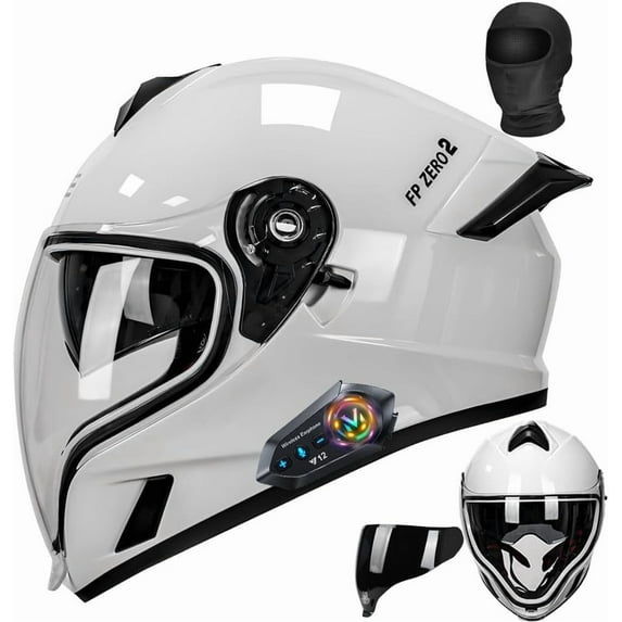 Bluetooth Modular Motorcycle Helmet Full Face DOT Approved High Impact ...