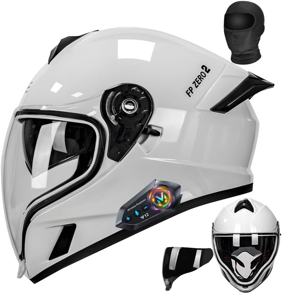 Bluetooth Modular Motorcycle Helmet Full Face DOT Approved High Impact ...