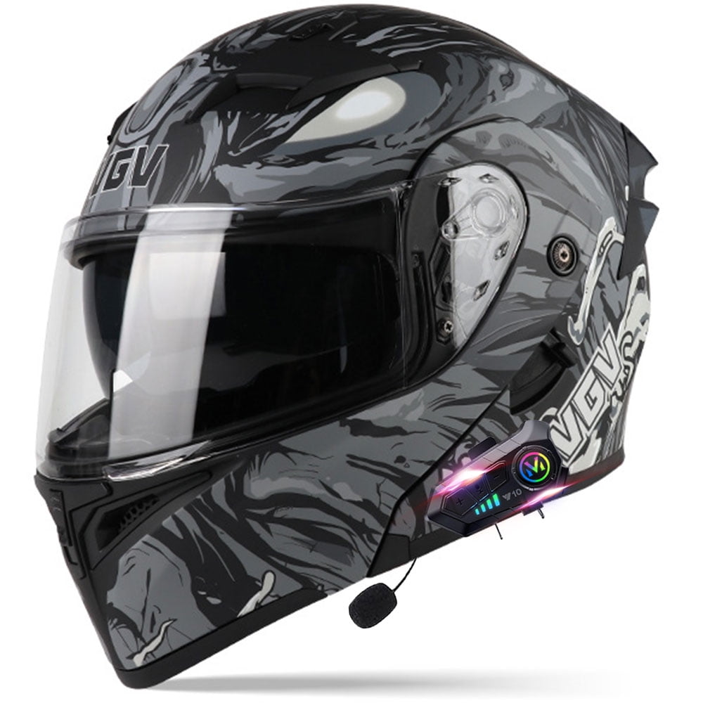 Bluetooth Modular Motorcycle Helmets for Adults Motorbike DOT Approved ...