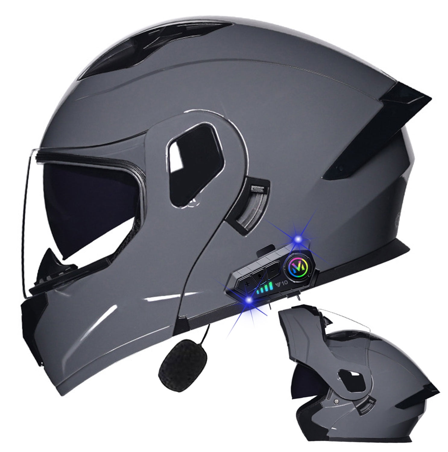 Bluetooth Modular Motorcycle Helmets DOT Approved Moto Helmet, Full ...