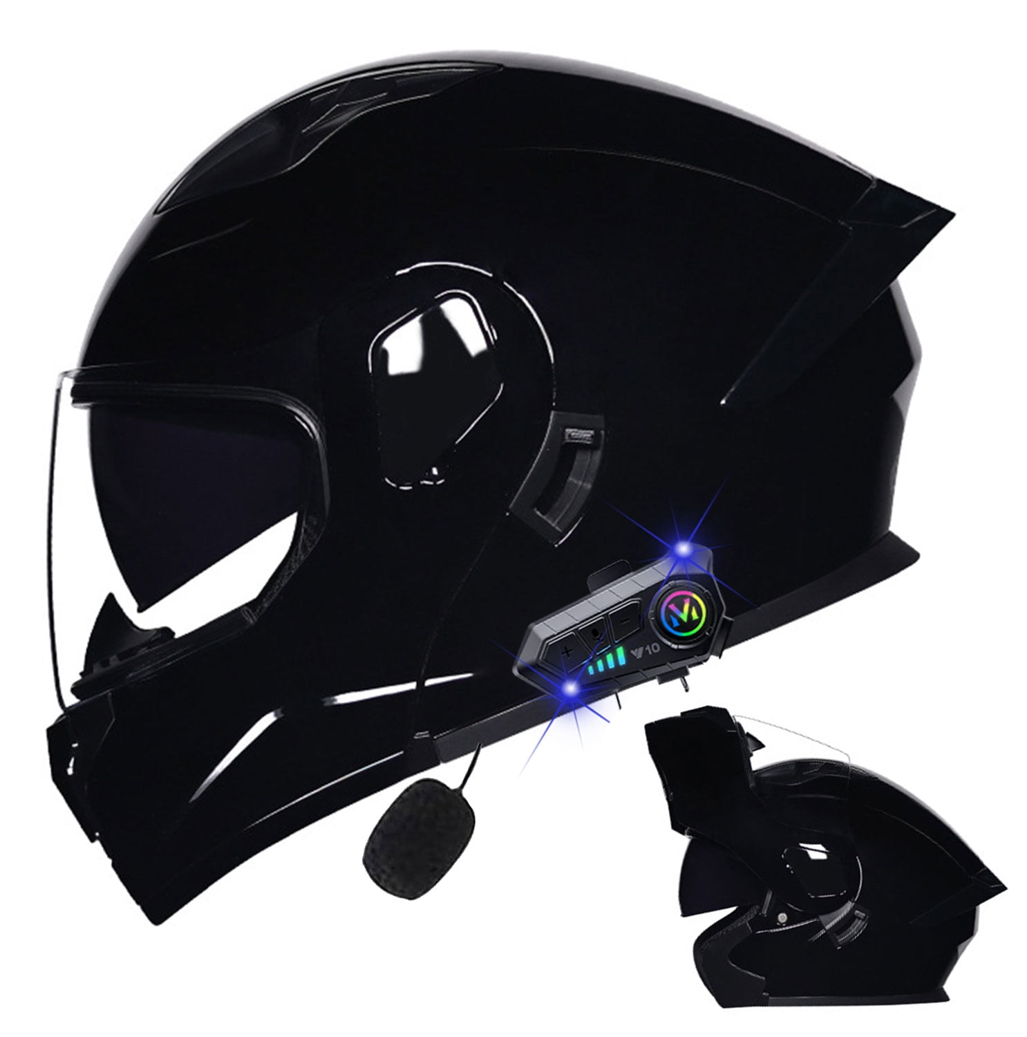 Bluetooth Modular Motorcycle Helmets DOT Approved Moto Helmet, Full ...