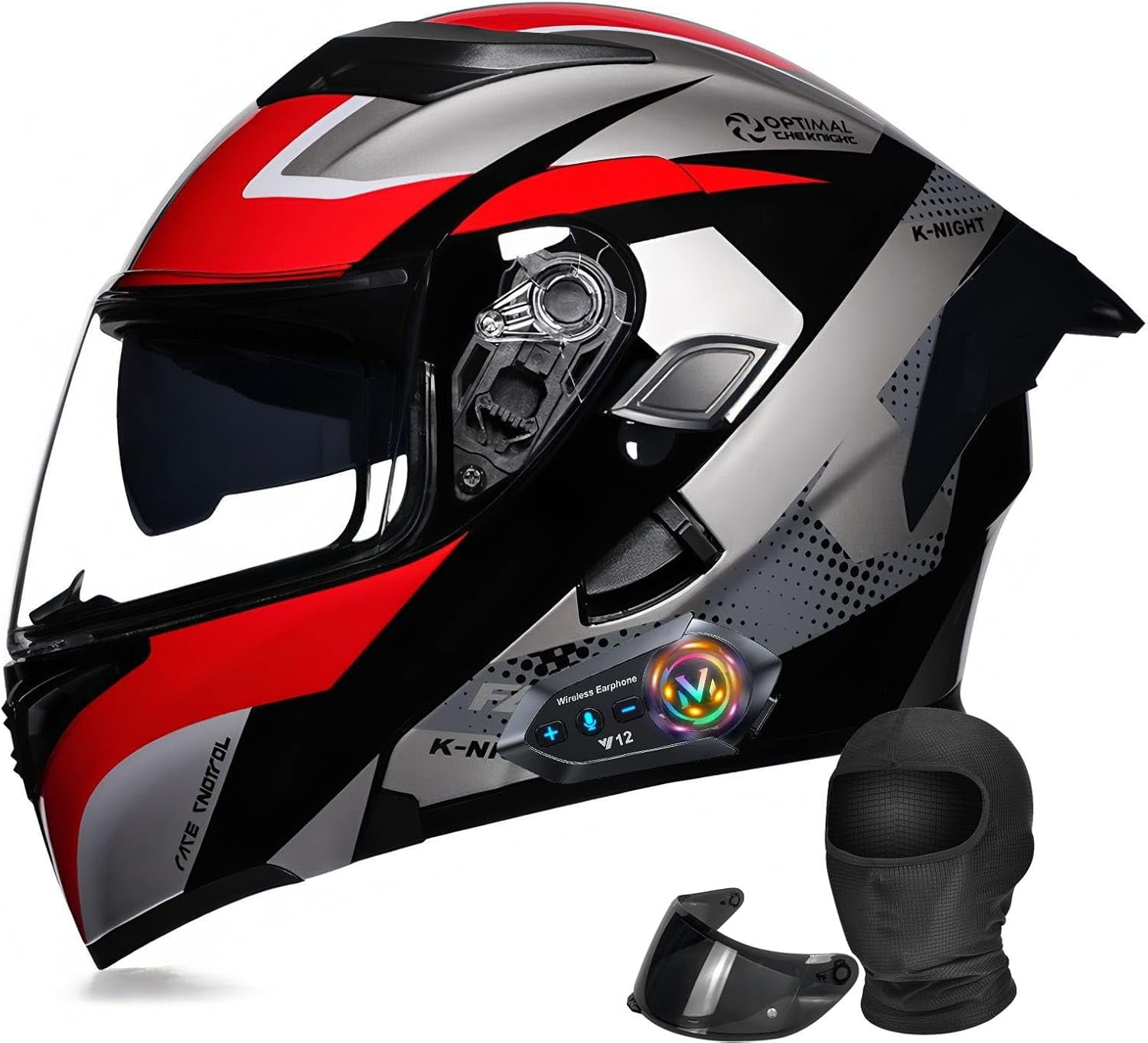 Bluetooth Motorcycle Generic DOT Approved - Modular Dual Visor with ...