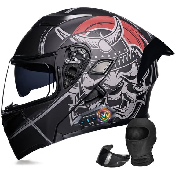 Bluetooth Motorcycle Generic DOT Approved - Modular Dual Visor with ...
