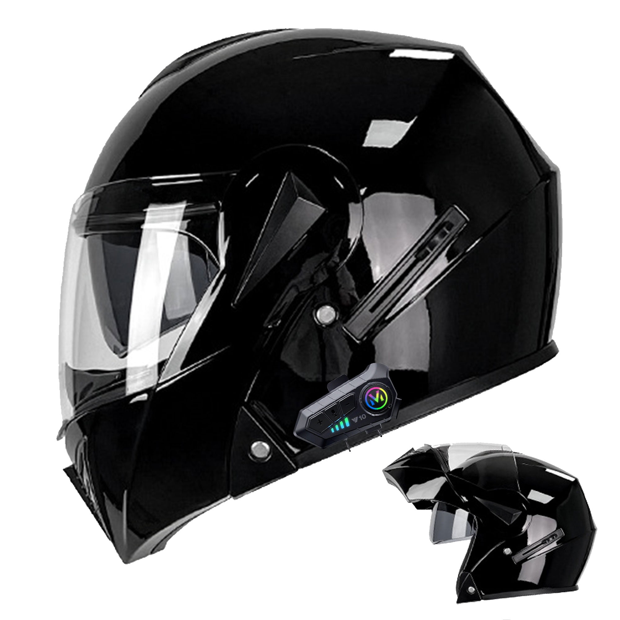 Bluetooth Motorcycle Helmet DOT Approved - Modular Full Face Flip-Up ...