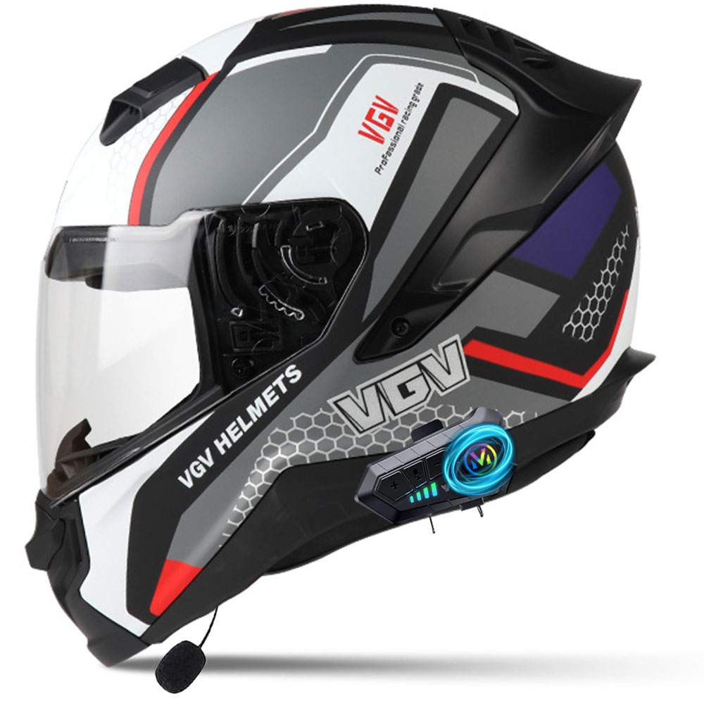 Bluetooth Motorcycle Helmet Modular Helmets for Adults DOT Approved ...