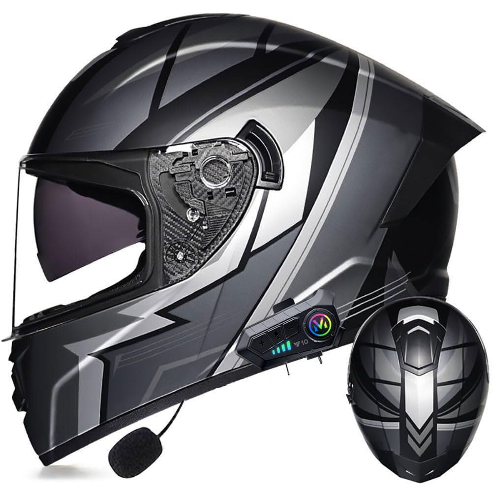 Bluetooth Motorcycle Helmet, Motorbike Helmets Mens Women Motorcycle ...