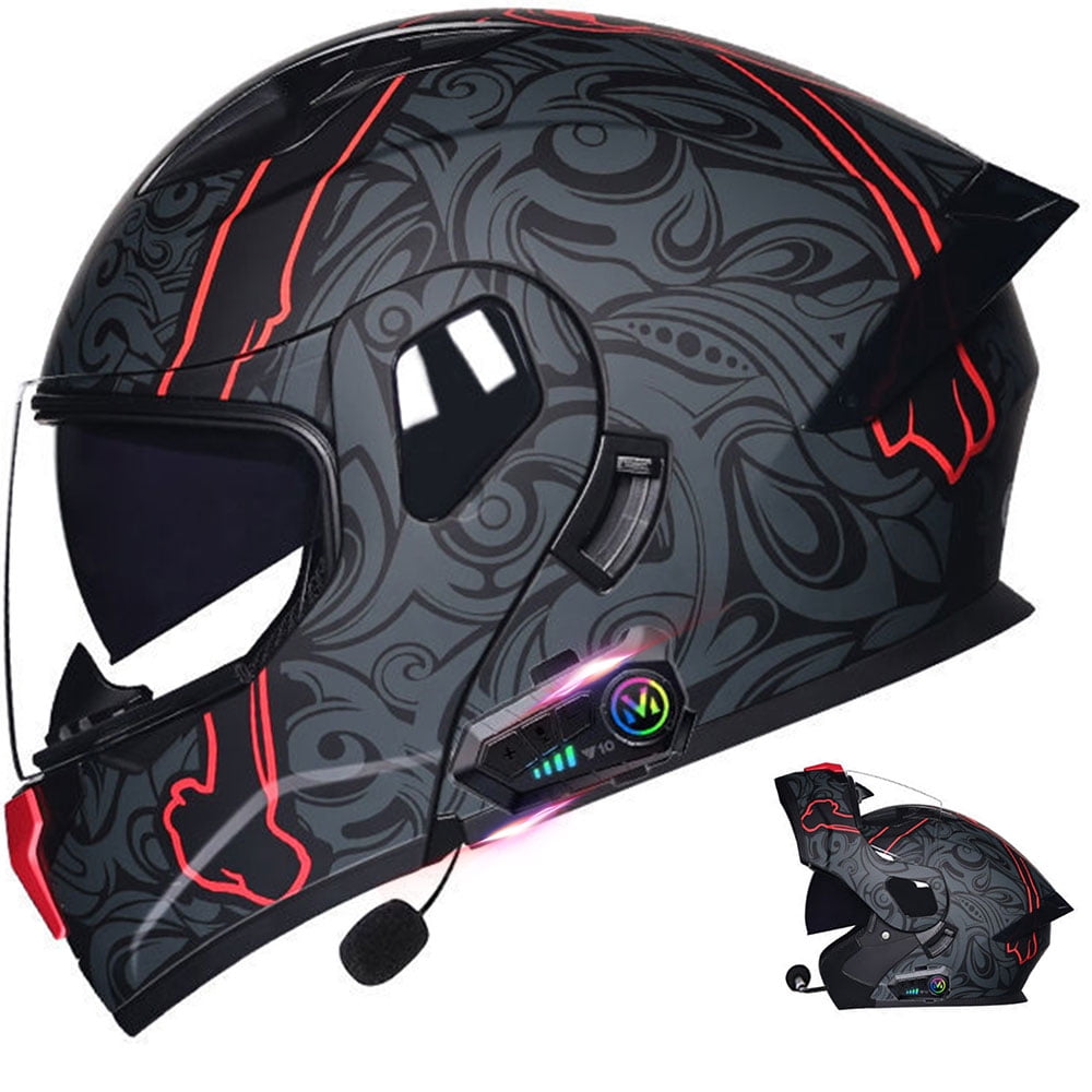 Bluetooth Motorcycle Helmets Mens Motorbike Helmet, Street Sport ...