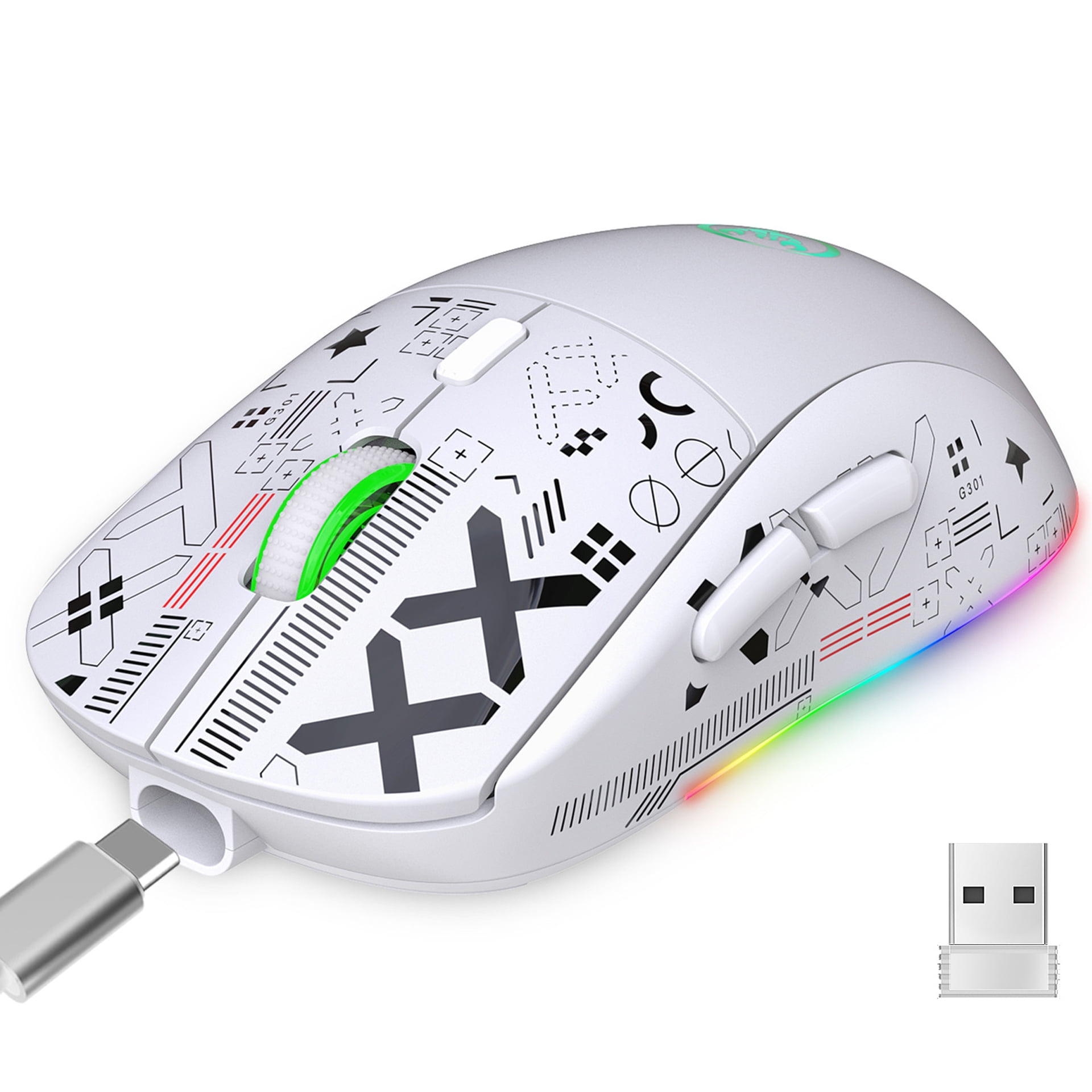 Bluetooth Mouse Multi-Device,Rechargeable Wireless Gaming Mice,3 Modes ...