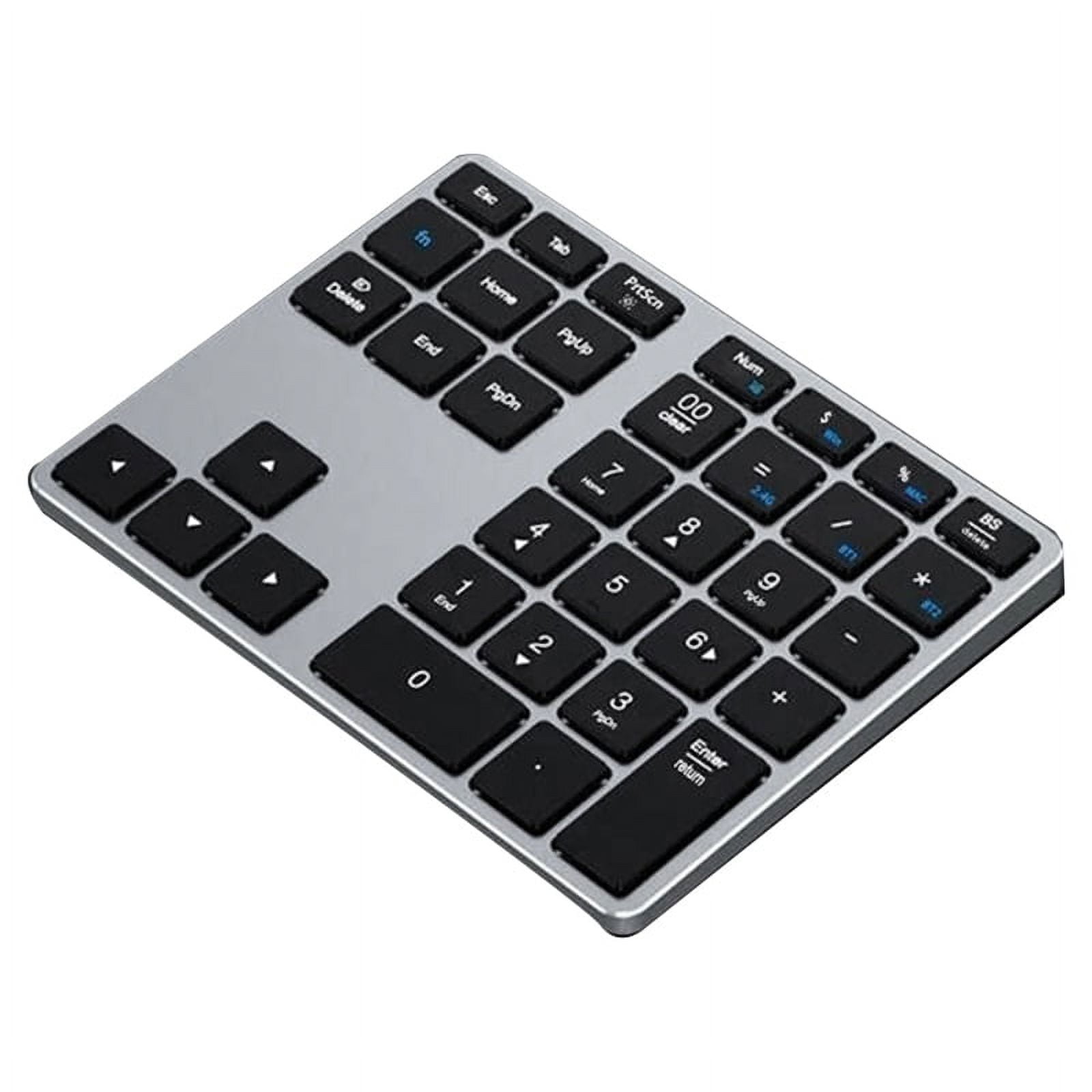 Rechargeable Bluetooth Number Pad, Multi-Device Wireless Numeric Keypad ...
