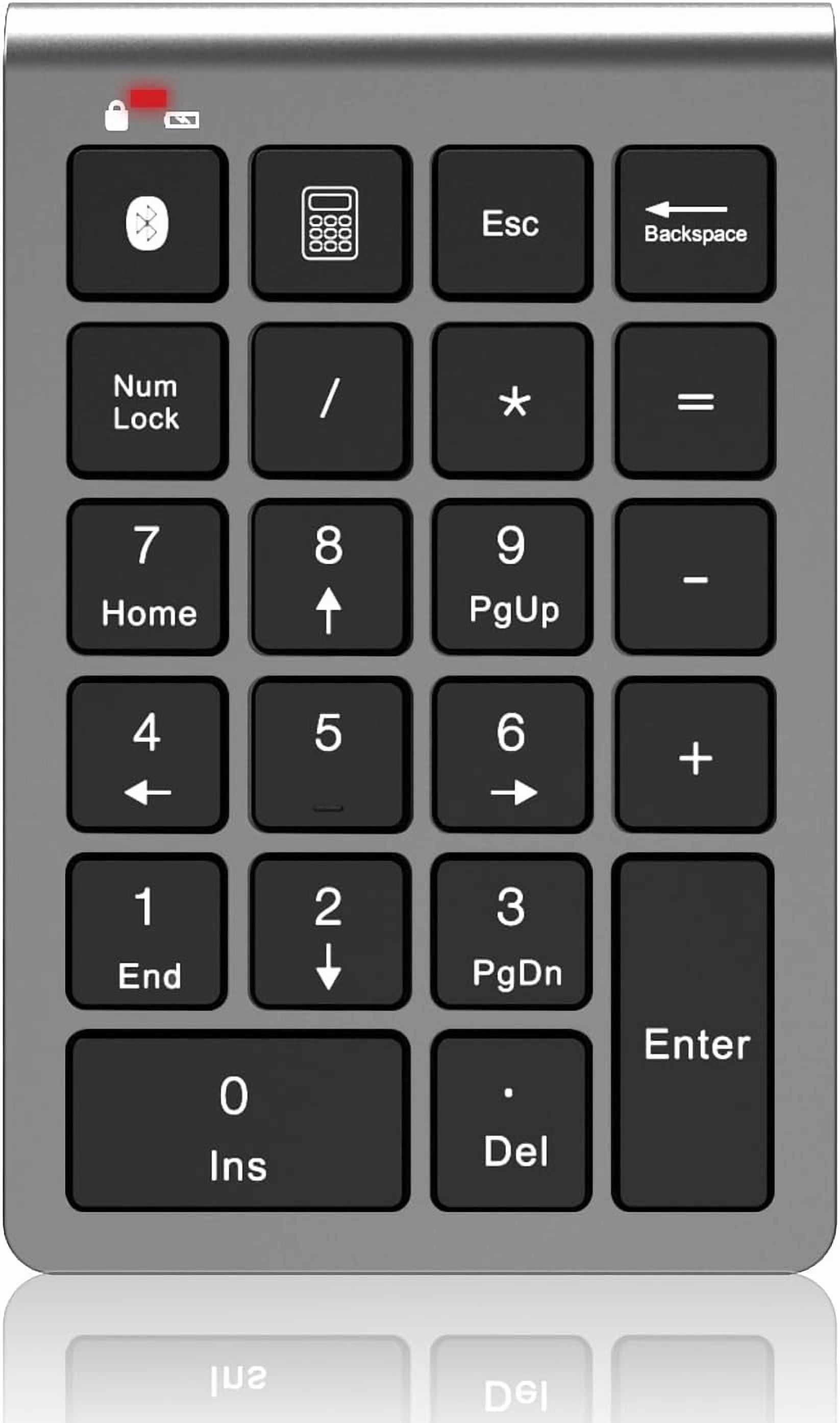 Bluetooth Number Pad Wireless & Wired 10 Key USB Keypad Two in One ...